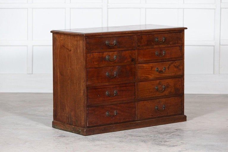 19th C English Mahogany Haberdashery Graduated Chest Drawers at 1stDibs