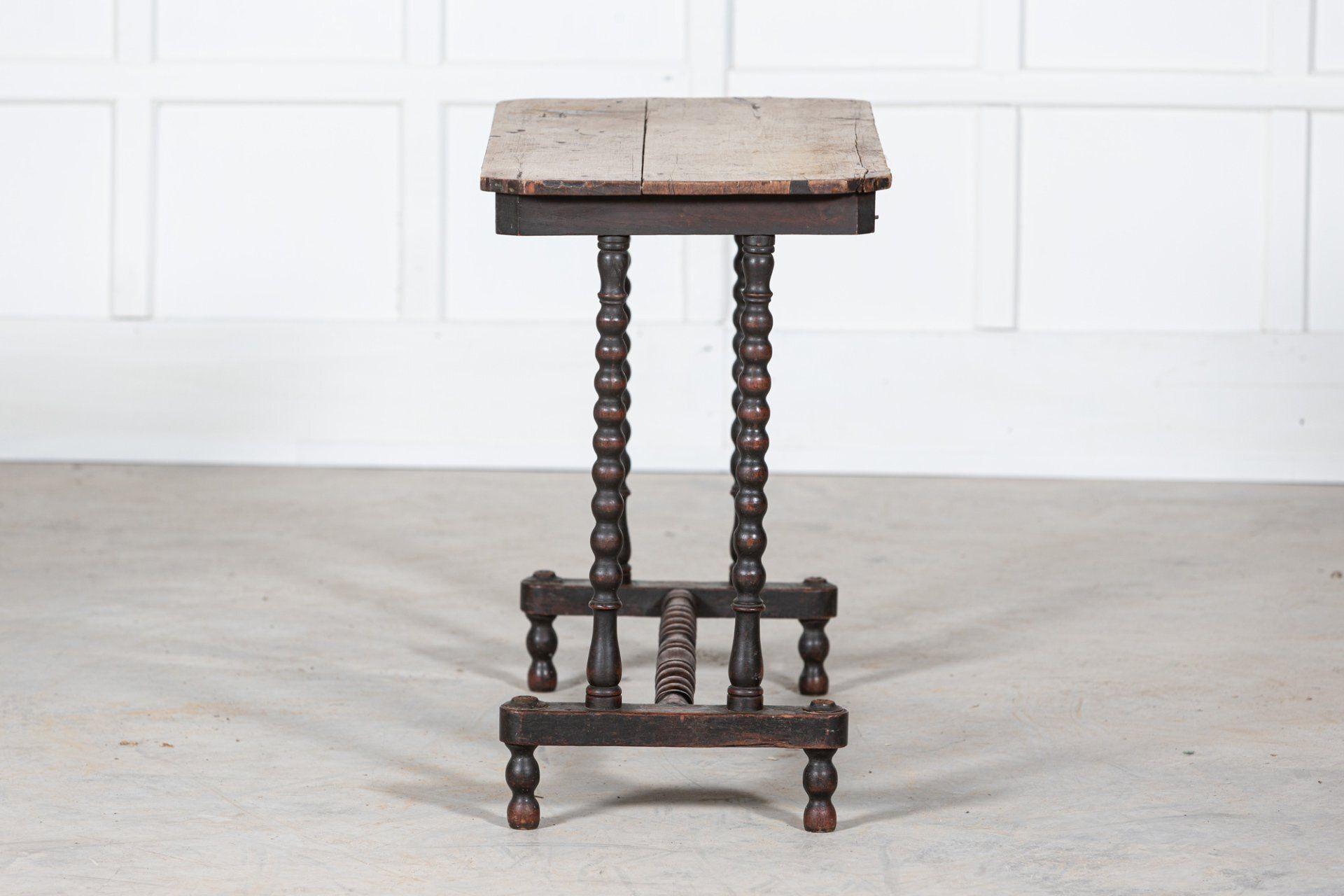 19thC English Oak and Pine Bobbin Table For Sale at 1stDibs