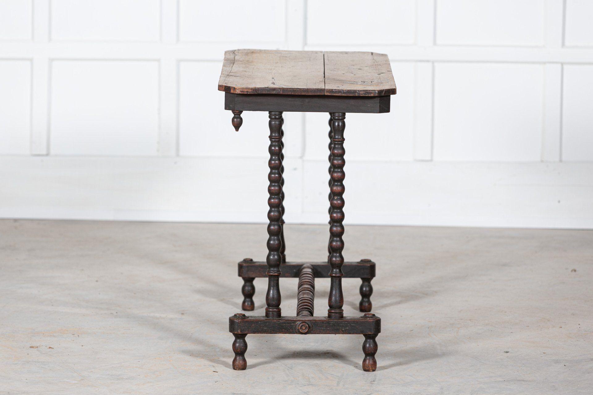 19thC English Oak and Pine Bobbin Table For Sale at 1stDibs