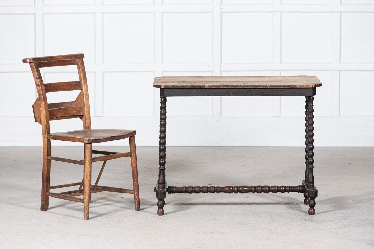 19thC English Oak and Pine Bobbin Table For Sale at 1stDibs