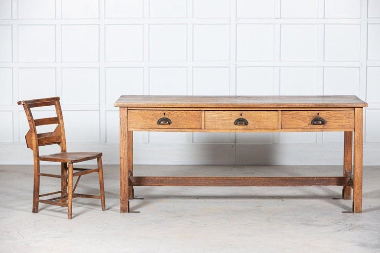 19thC English Oak Work Mill Table For Sale at 1stDibs