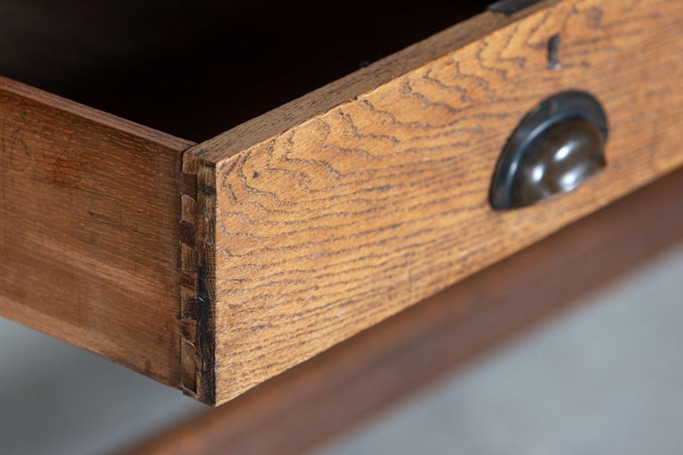 19thC English Oak Work Mill Table For Sale at 1stDibs