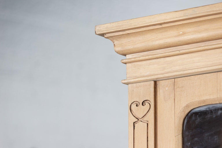 19thC English Pine Glazed Chest Of Drawers Cabinet For Sale at 1stDibs