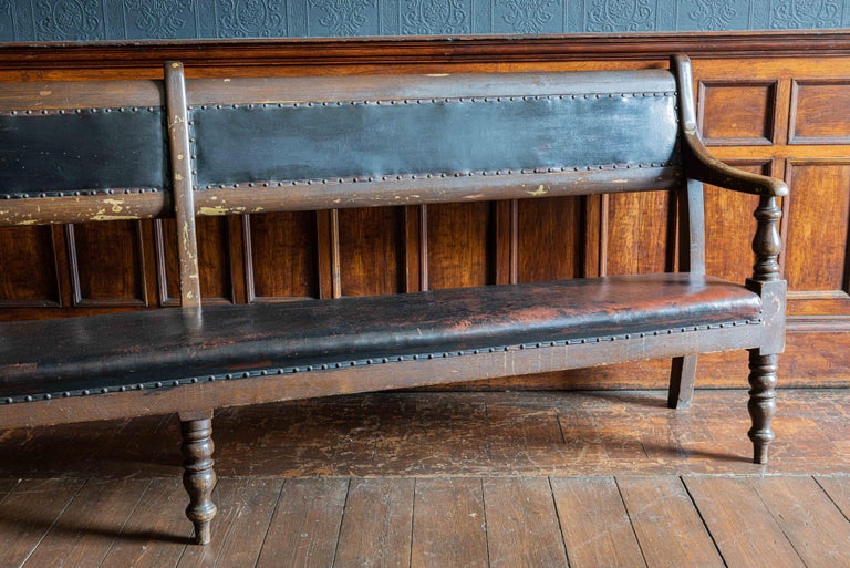 19th Century English Waiting Room / Tavern Bench at 1stDibs