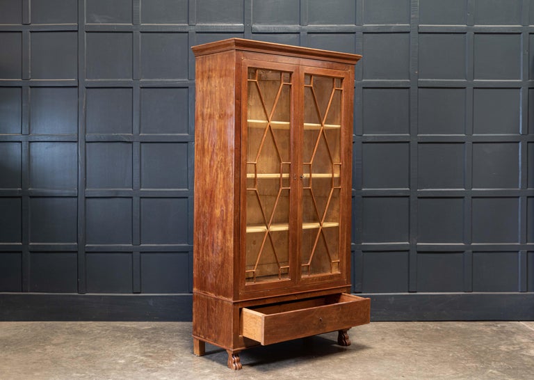 19thC French Mahogany Astral Glazed Vitrine Bookcase For Sale at 1stDibs