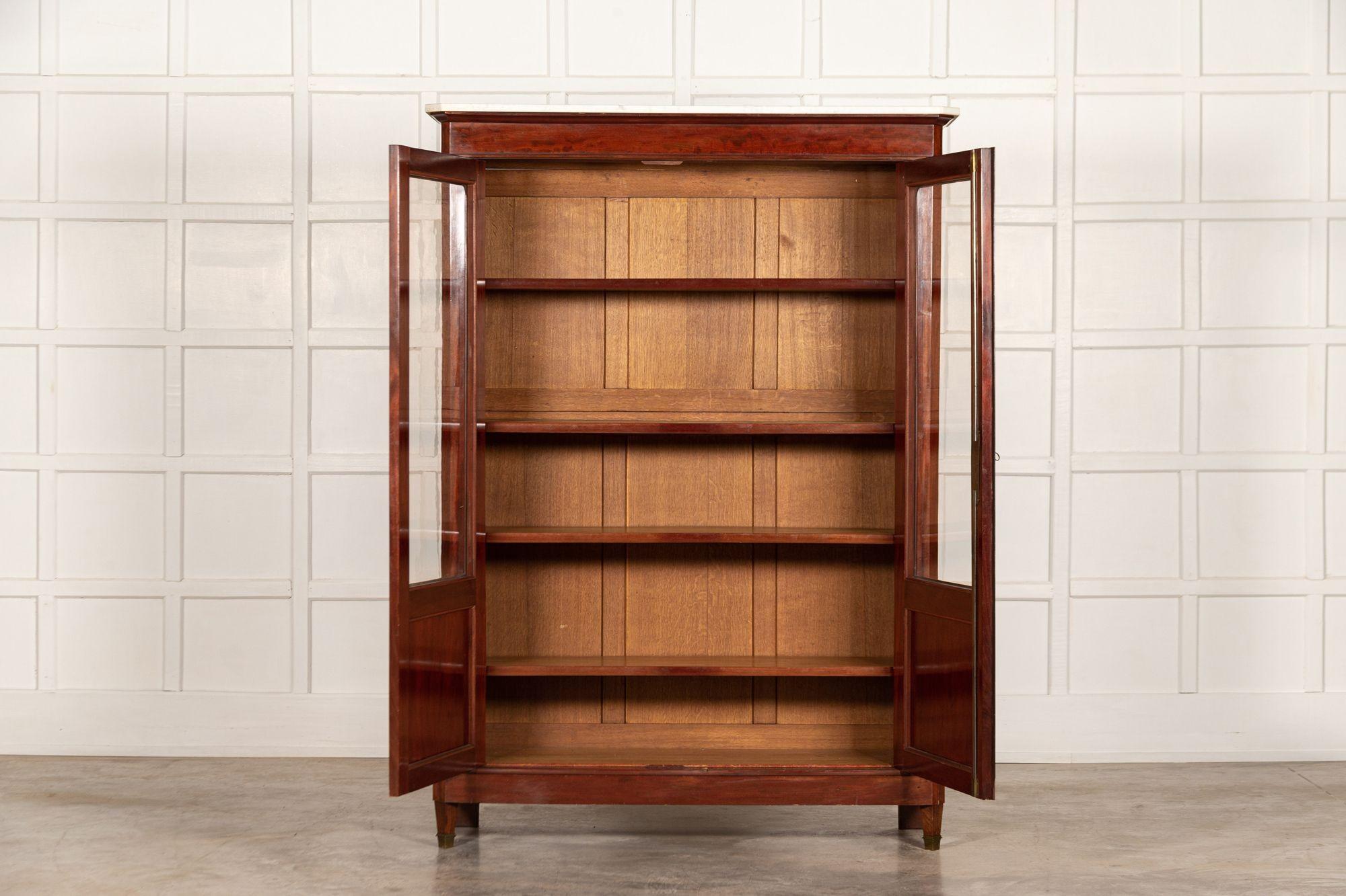 19th Century French Marble Top Glazed Bookcase / Vitrine For Sale at ...