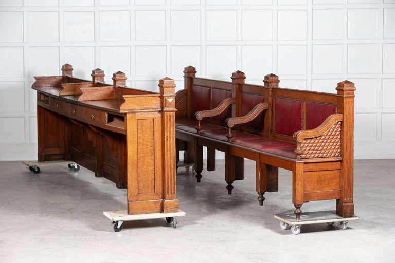 19thC French Oak Bank Counter Desk For Sale at 1stDibs