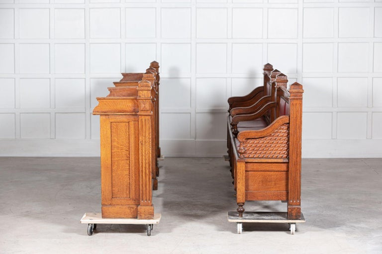 19thC French Oak Bank Waiting Bench For Sale at 1stDibs