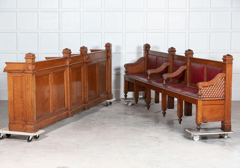 19thC French Oak Bank Waiting Bench For Sale at 1stDibs