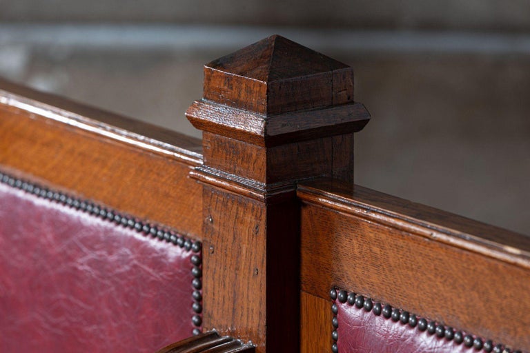 19thC French Oak Bank Waiting Bench For Sale at 1stDibs