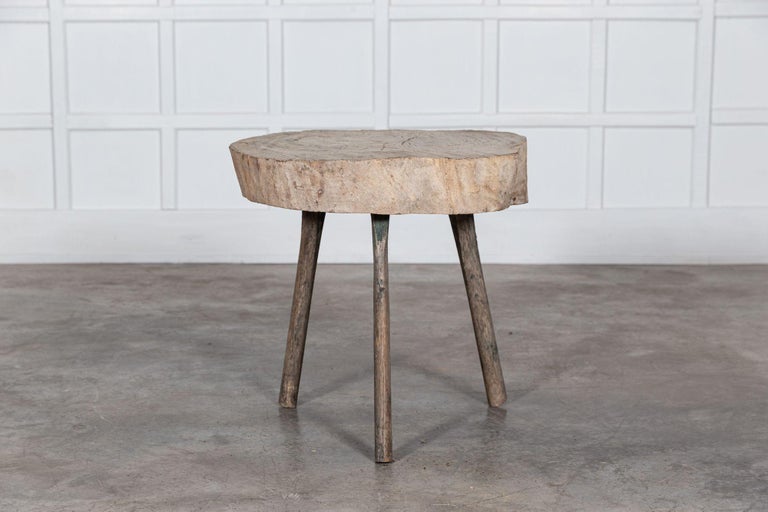 19th C French Provincial Elm Chopping Block Table For Sale at 1stDibs