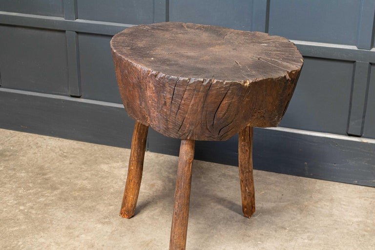 19th Century French Provincial Rustic Elm Chopping Block Table For Sale ...