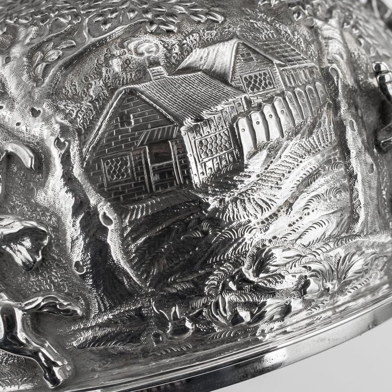 19th Century Georgian Solid Silver Teniers Muffin Dish Edward Farrell ...