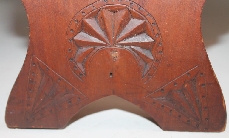 19th Century Hand Carved Foot Stool For Sale at 1stDibs