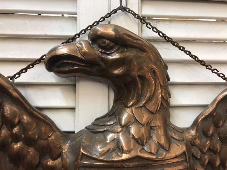 19th Century Heavy Copper Eagle Plaque with Copper Chain For Sale at ...