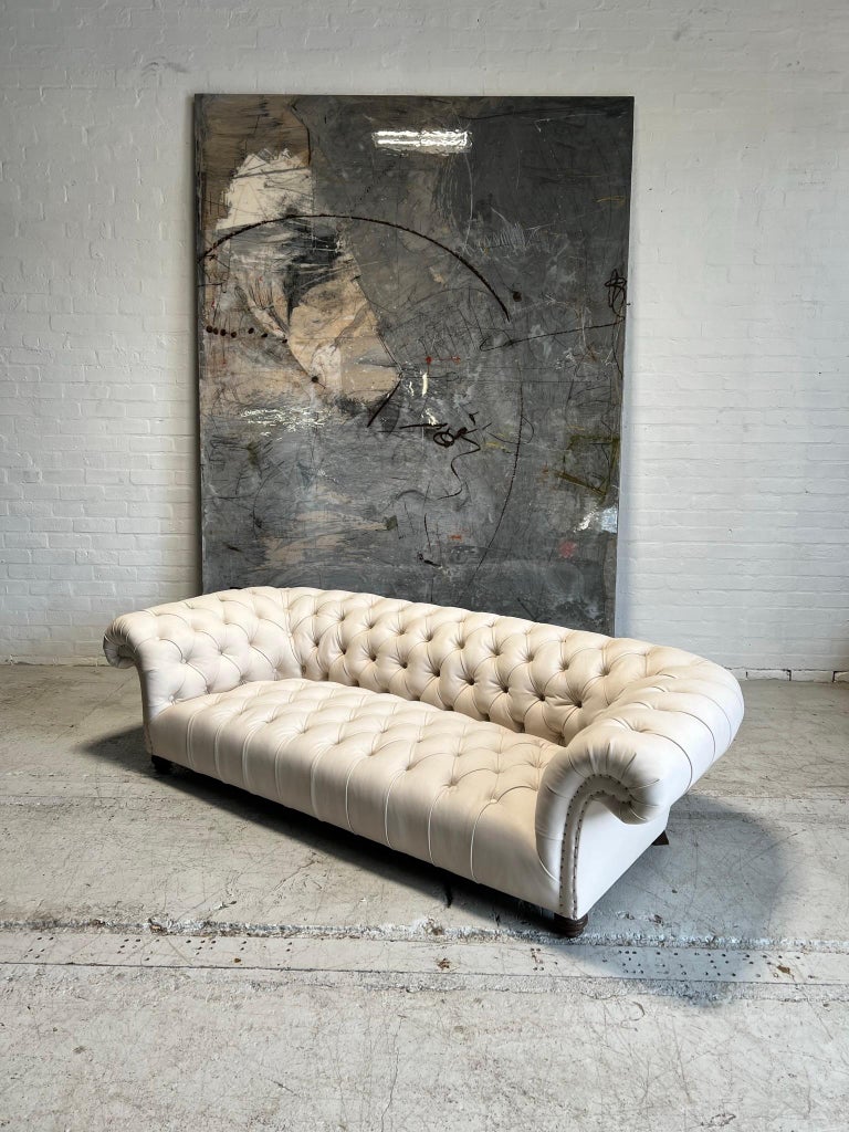 19thC Howard and Sons Chesterfield Sofa in Hand Dyed Leathers - Colour ...