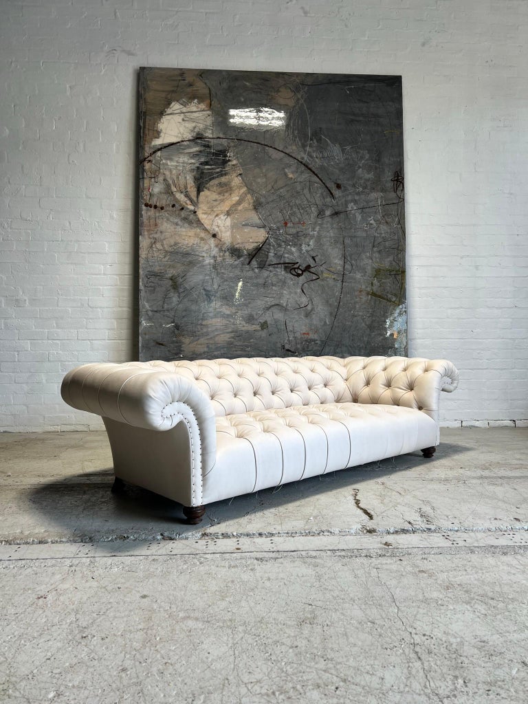 19thC Howard and Sons Chesterfield Sofa in Hand Dyed Leathers - Colour ...