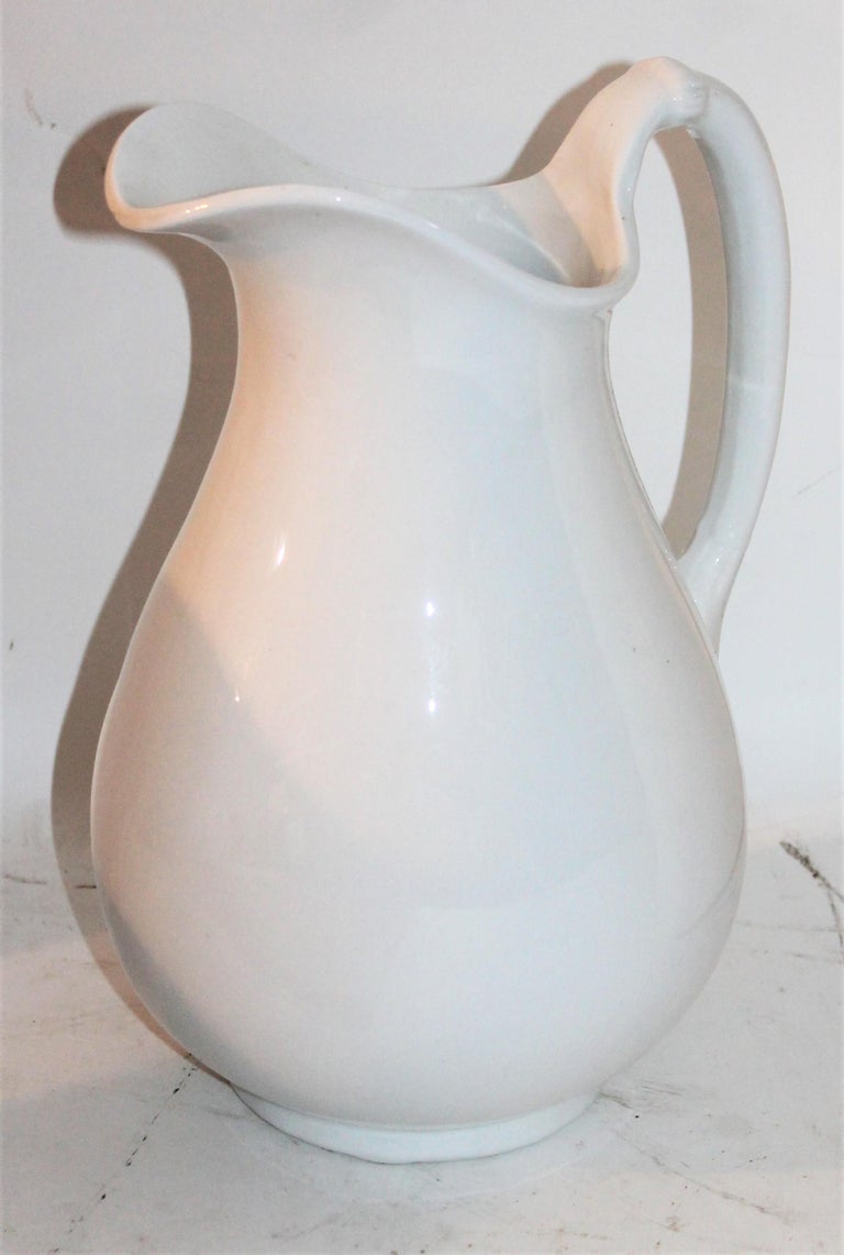 19th Century Iron Stone Water Pitchers, Collection of Four at 1stDibs