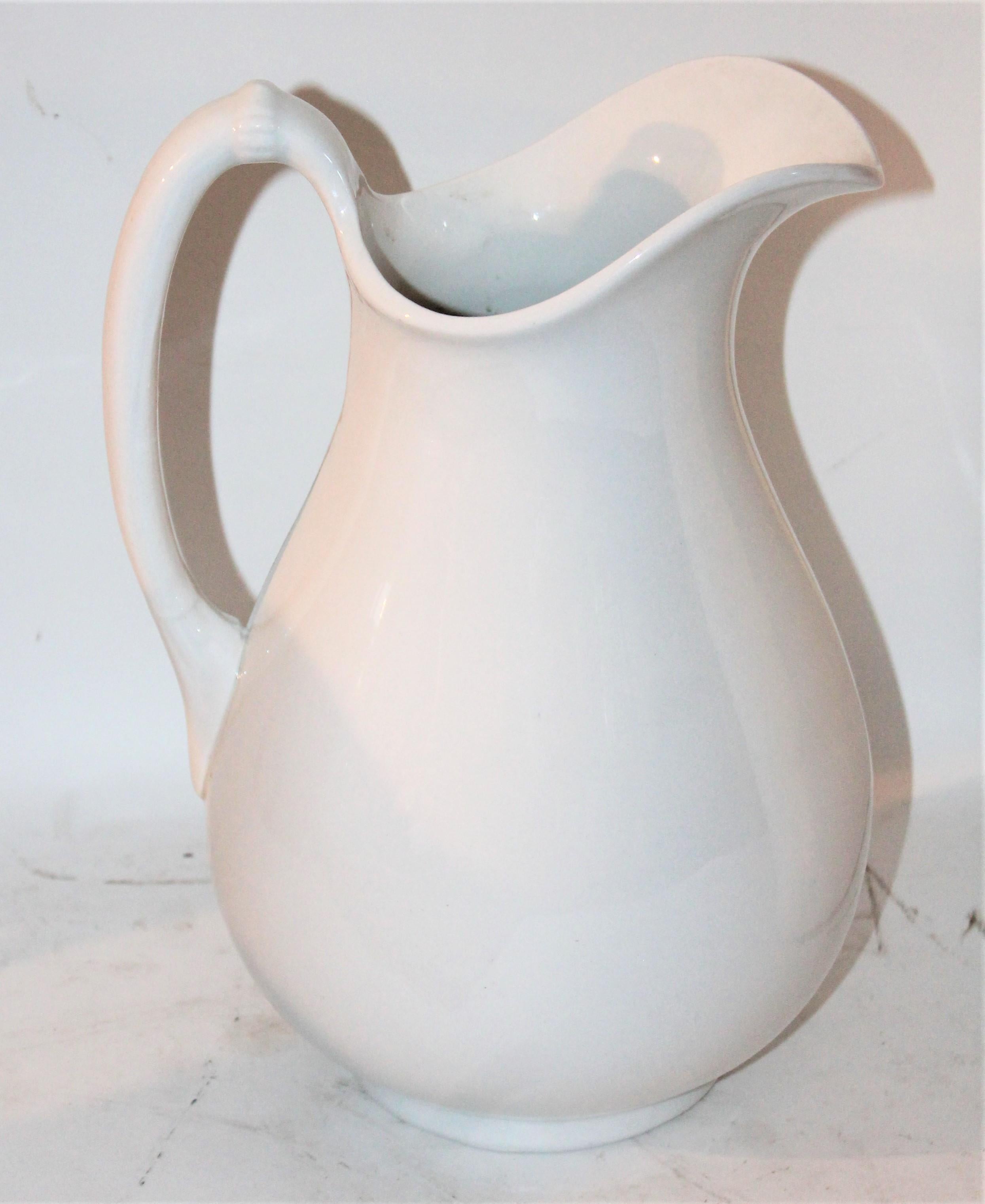 19th Century Iron Stone Water Pitchers, Collection of Four at 1stDibs