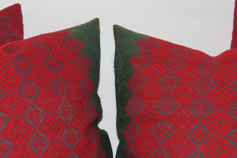 19th Century Jacquard Woven Coverlet Pillows, Collection of Four ...