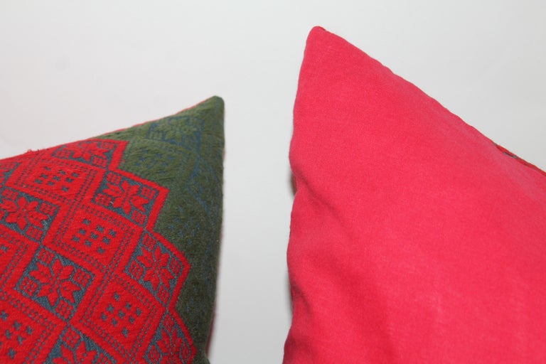 19th Century Jacquard Woven Coverlet Pillows, Collection of Four ...