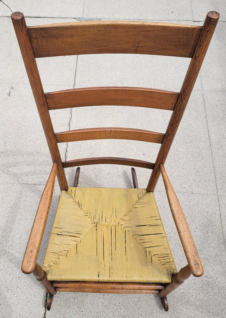 19Thc Ladder Back Rocking Chair For Sale at 1stDibs