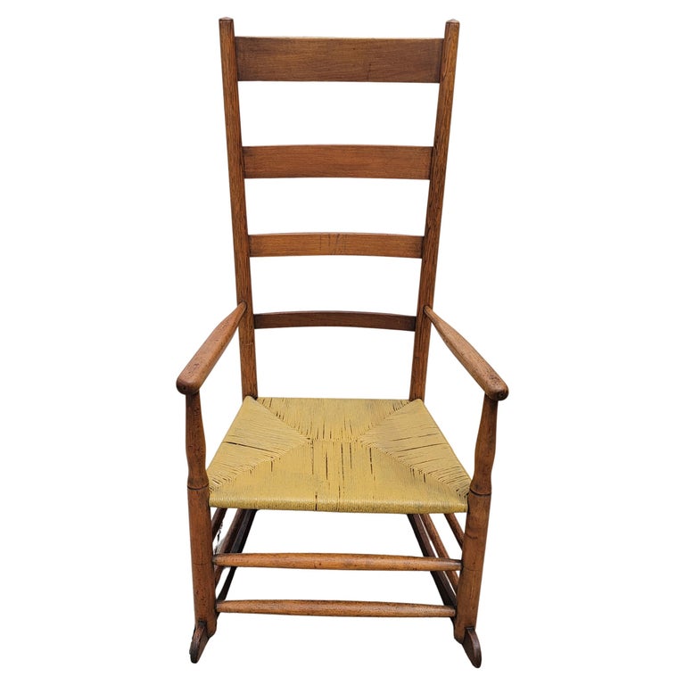 19Thc Ladder Back Rocking Chair For Sale at 1stDibs