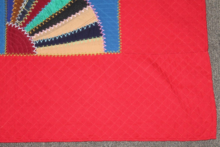 19th C Lancaster County, Pennsylvania Wool Fans Quilt For Sale at 1stDibs