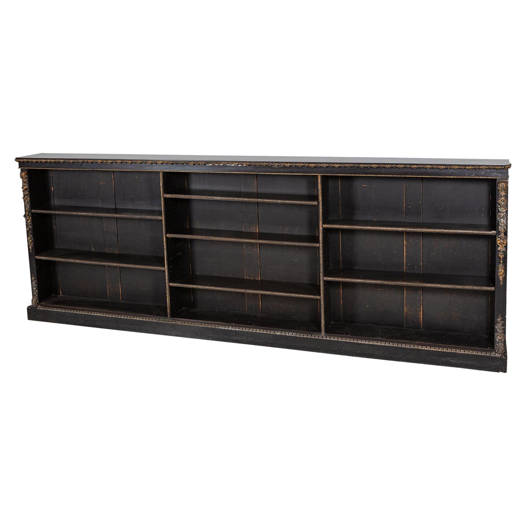 Large Reproduction Pine Breakfront Bookcase Cabinet at 1stDibs