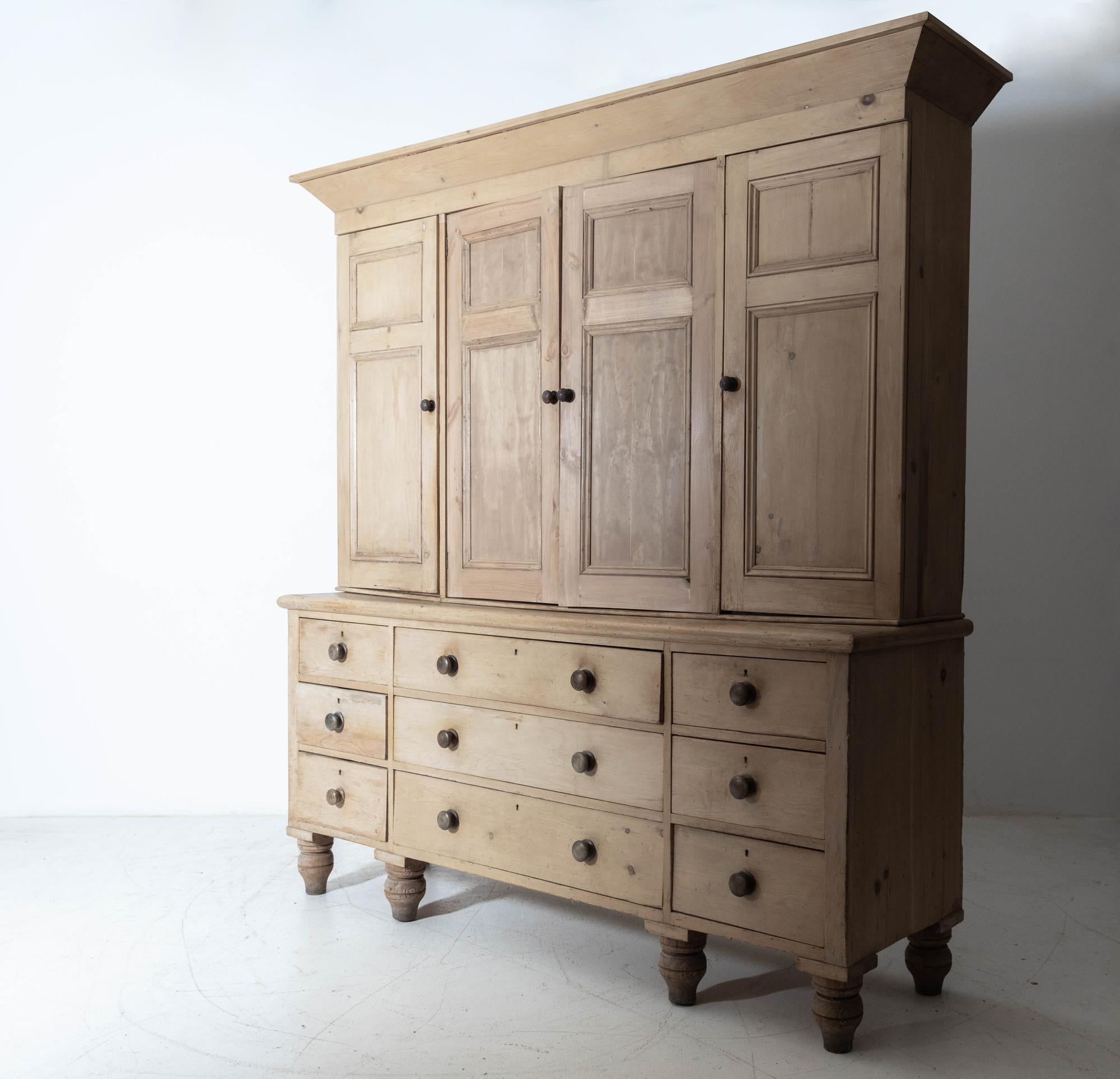 19thC Large English Housekeepers Cupboard For Sale at 1stDibs