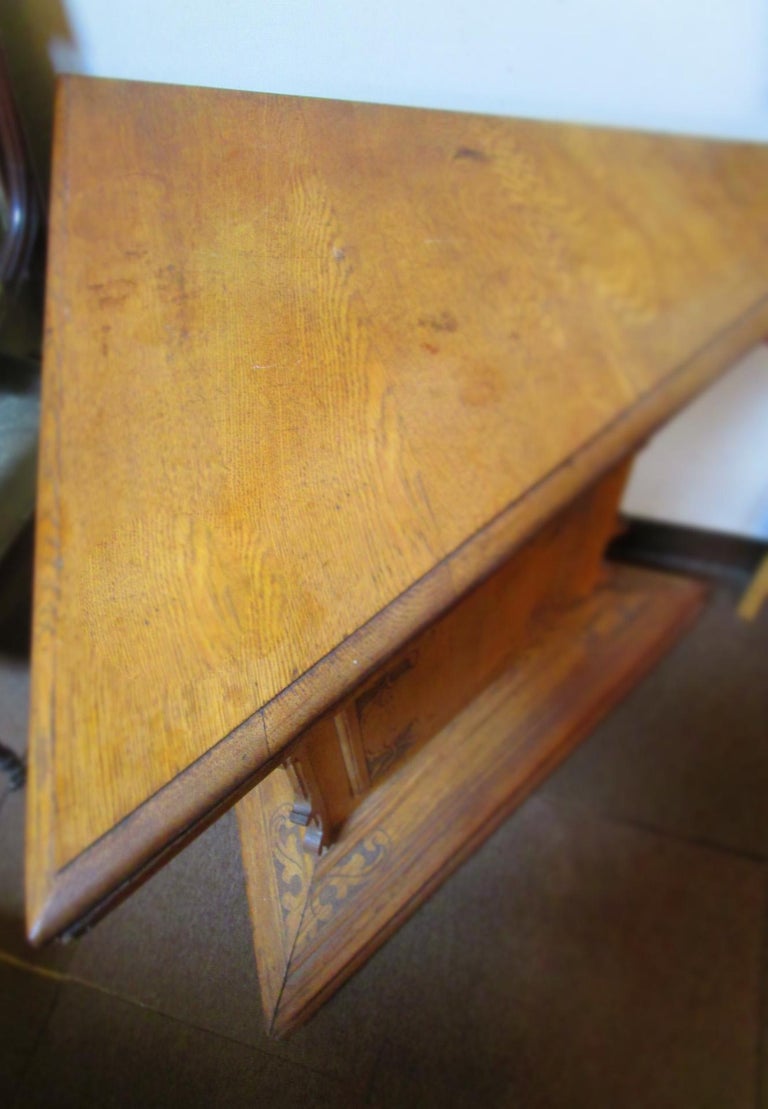 19thc Masonic Triangular Carved Oak Table Altar For Sale at 1stDibs