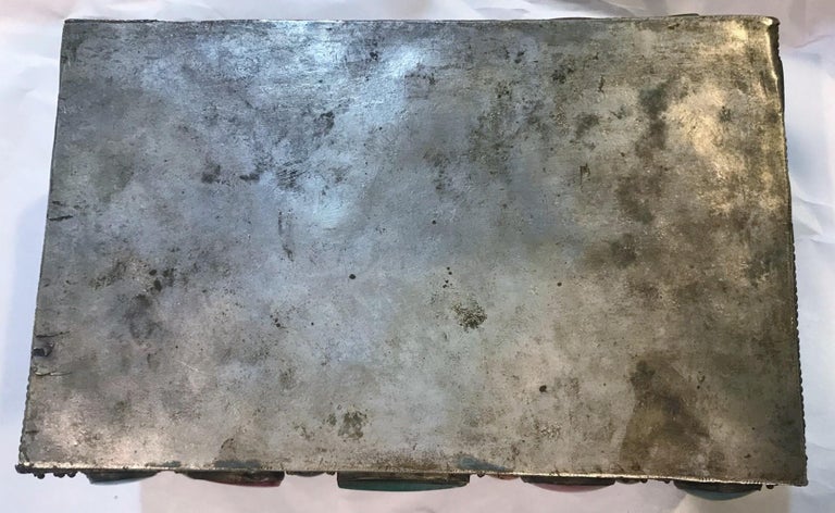 19th Century Mixed Metals Handmade Gem Stone Jewelry Box For Sale at ...