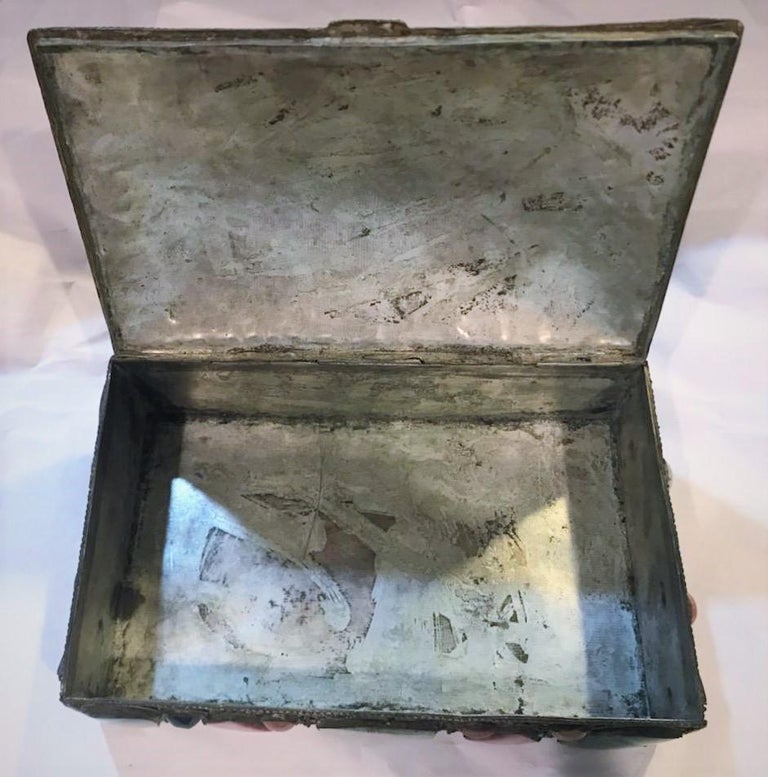 19th Century Mixed Metals Handmade Gem Stone Jewelry Box For Sale at ...