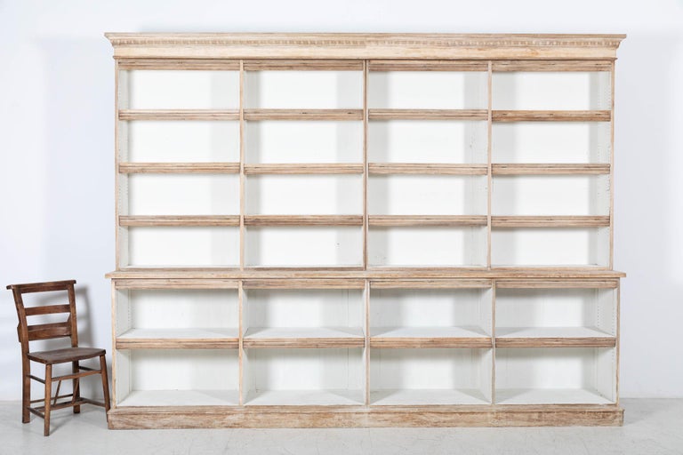 19thC Monumental English Oak Open Library Bookcase For Sale at 1stDibs