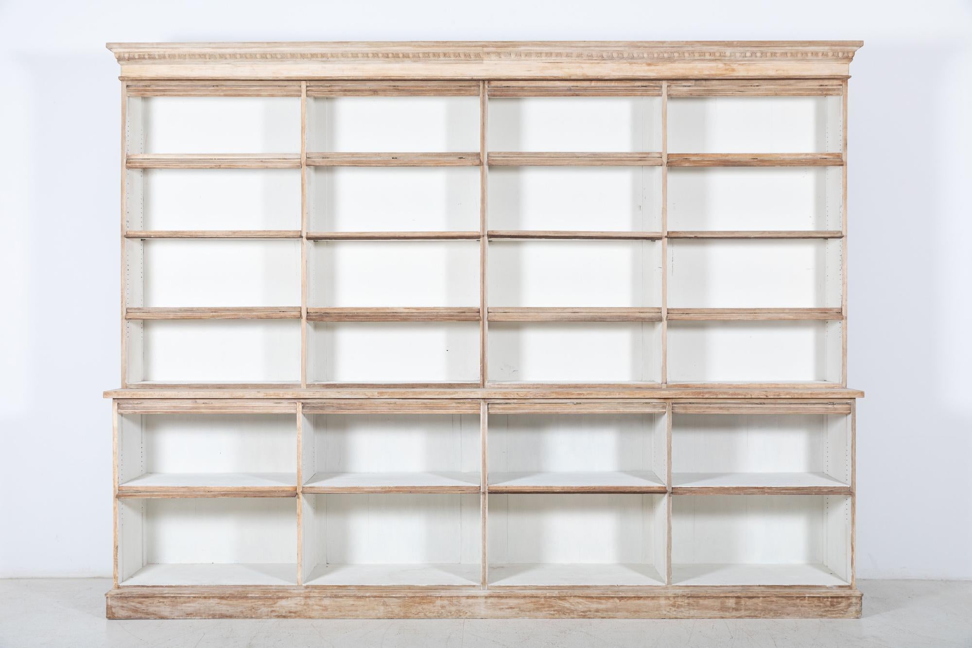 19thC Monumental English Oak Open Library Bookcase For Sale at 1stDibs