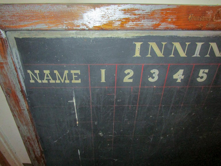 19th C Oak Brunswick Balke Collender Baseball Innings Blackboard ...