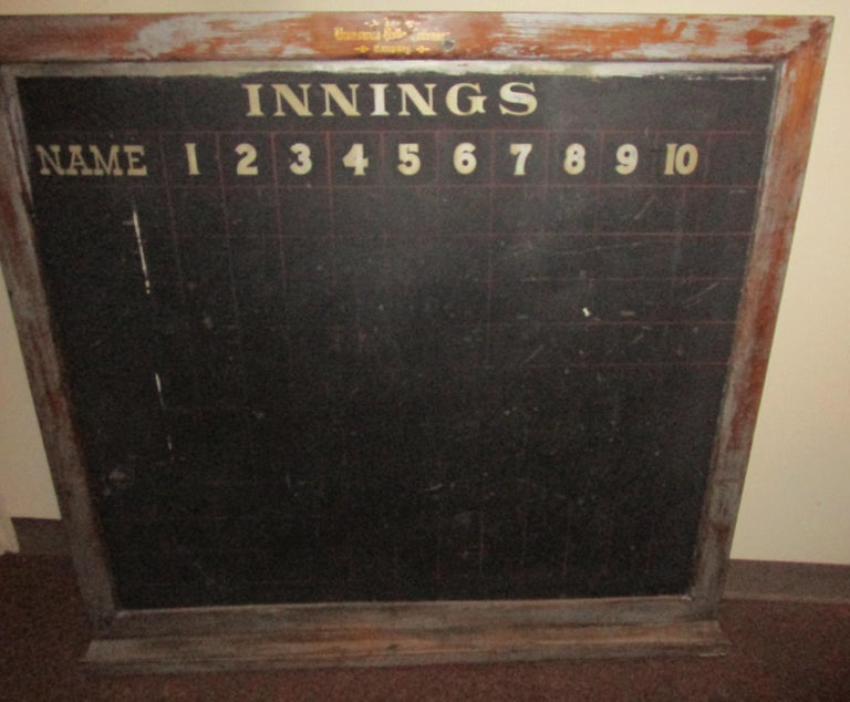 19th C Oak Brunswick Balke Collender Baseball Innings Blackboard ...