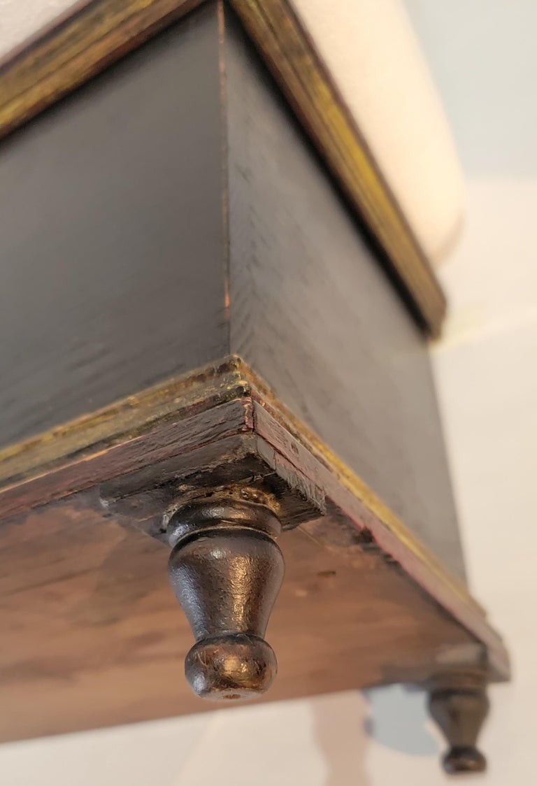 19Thc Original Blue Painted Child's Blanket Chest For Sale at 1stDibs