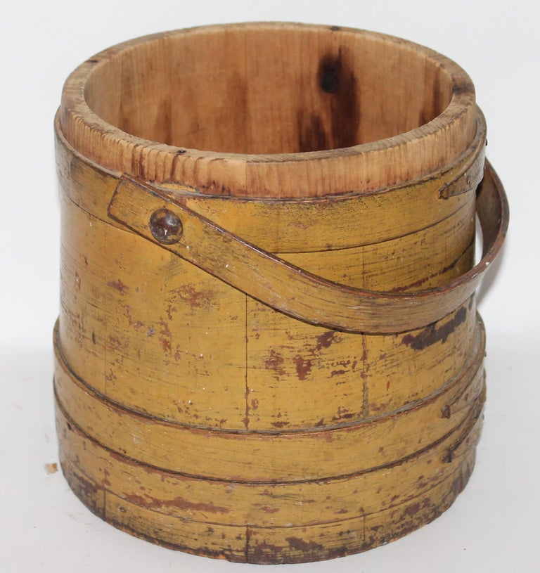 19th Century Original Mustard Painted Furkins / Buckets, Pair For Sale ...