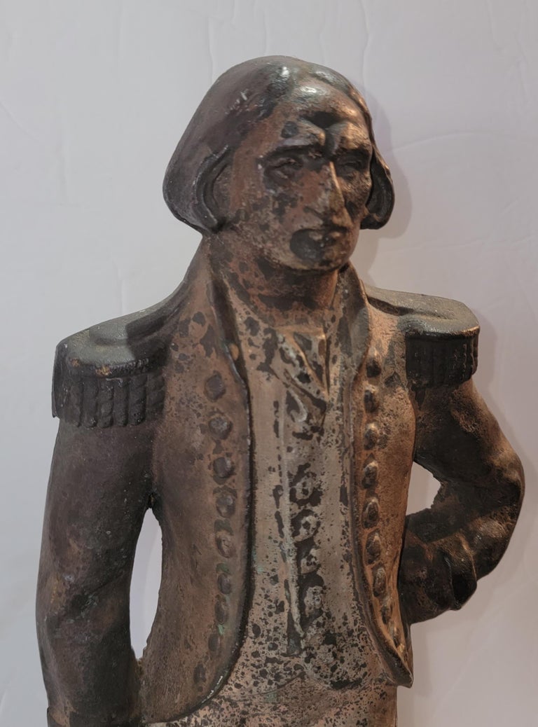 19th Century Original Painted George Washington Cast Iron Mounted For ...