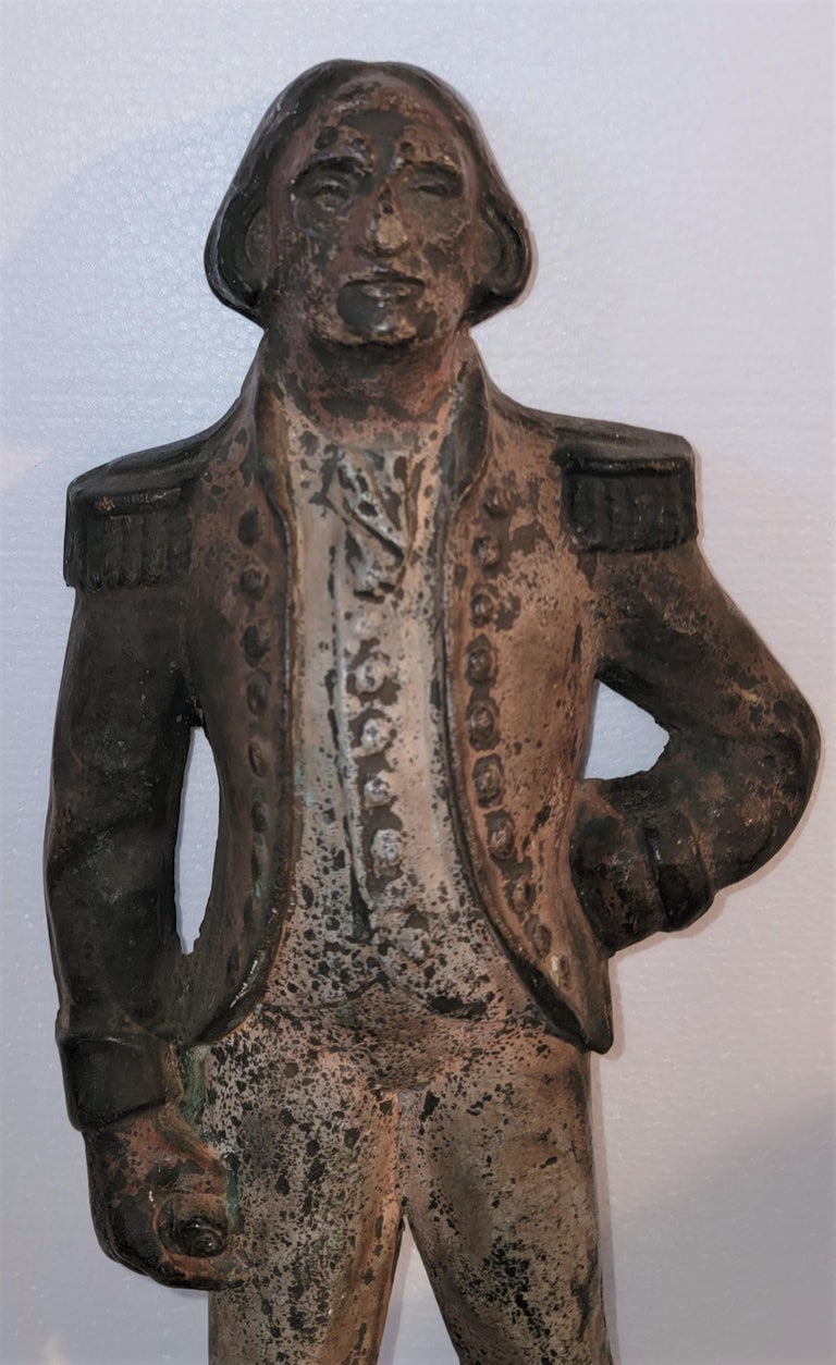 19thc Original Painted Iron George Washington Door Stop For Sale at 1stDibs