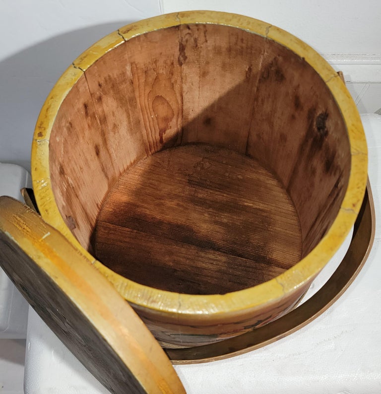 19thc Original Painted Pennsylvania Furkin / Bucket For Sale at 1stDibs