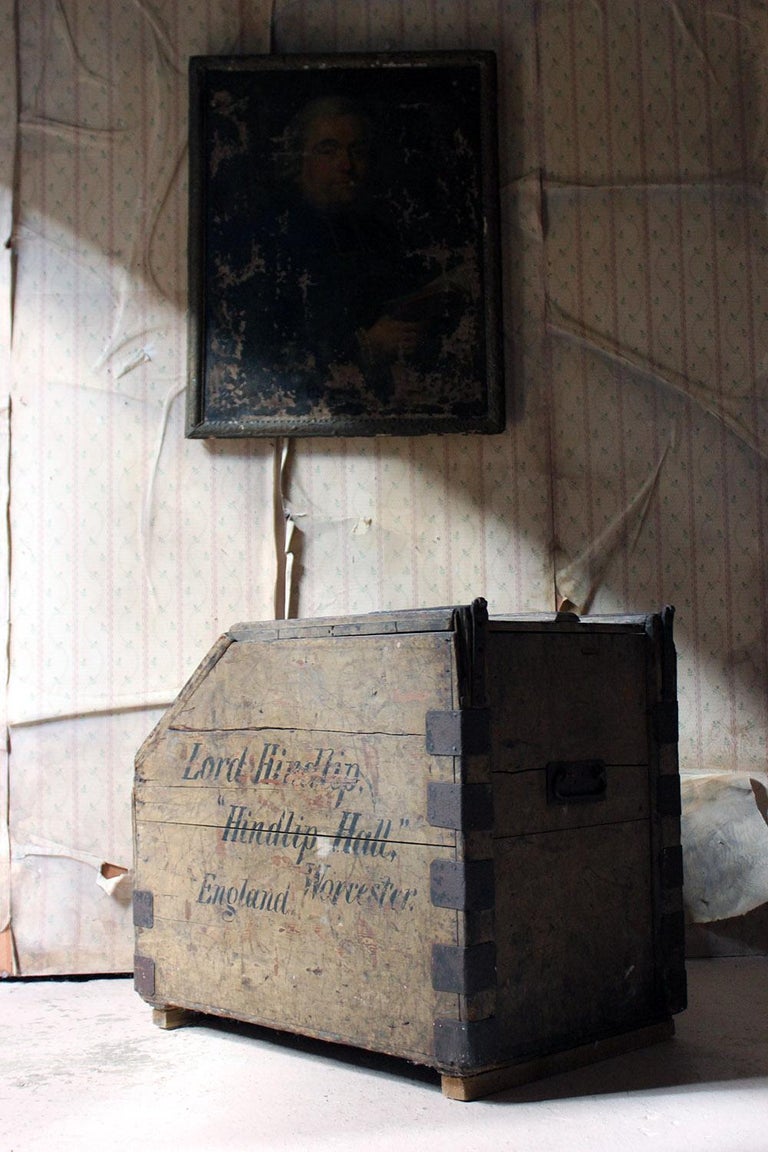 Painted Pine Estate Made Trunk, Signwritten for Lord Hindlip, Hindlip ...