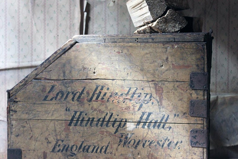 Painted Pine Estate Made Trunk, Signwritten for Lord Hindlip, Hindlip ...