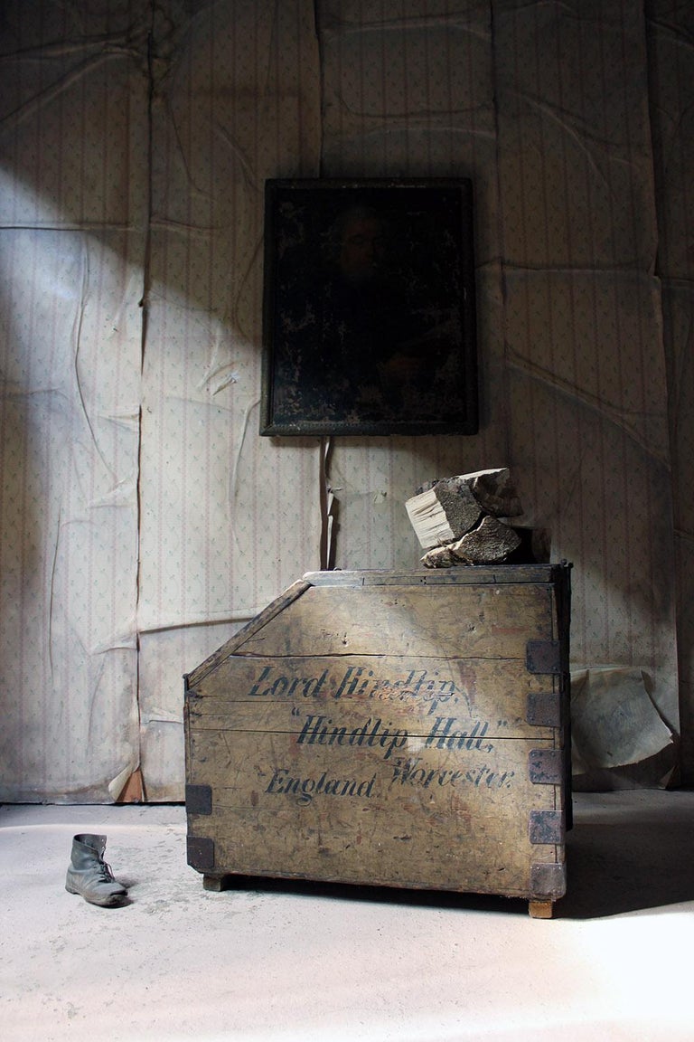 Painted Pine Estate Made Trunk, Signwritten for Lord Hindlip, Hindlip ...