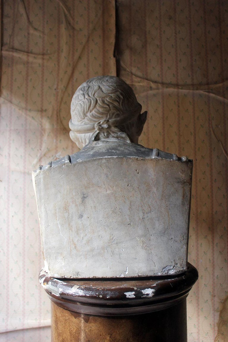 19th Century Painted Plaster Portrait Bust of Julius Caesar, circa 1880 ...