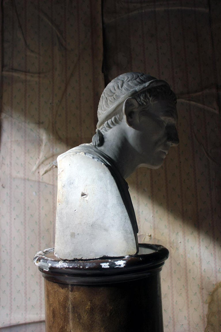 19th Century Painted Plaster Portrait Bust of Julius Caesar, circa 1880 ...