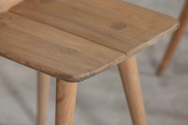 19thc Pair Swiss Elm Hall Chairs For Sale at 1stDibs