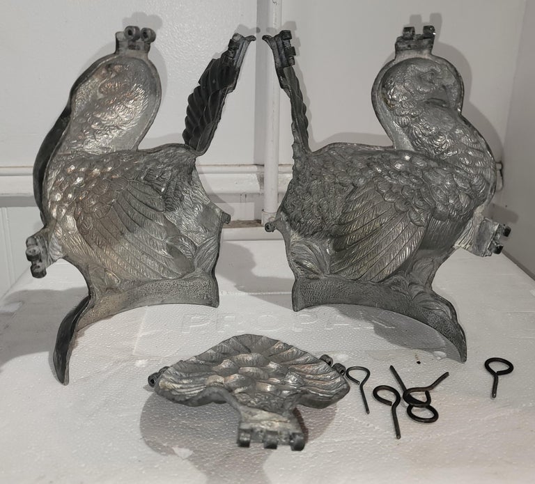 19thc Pewter Large Turkey Chocolate Mold For Sale at 1stDibs