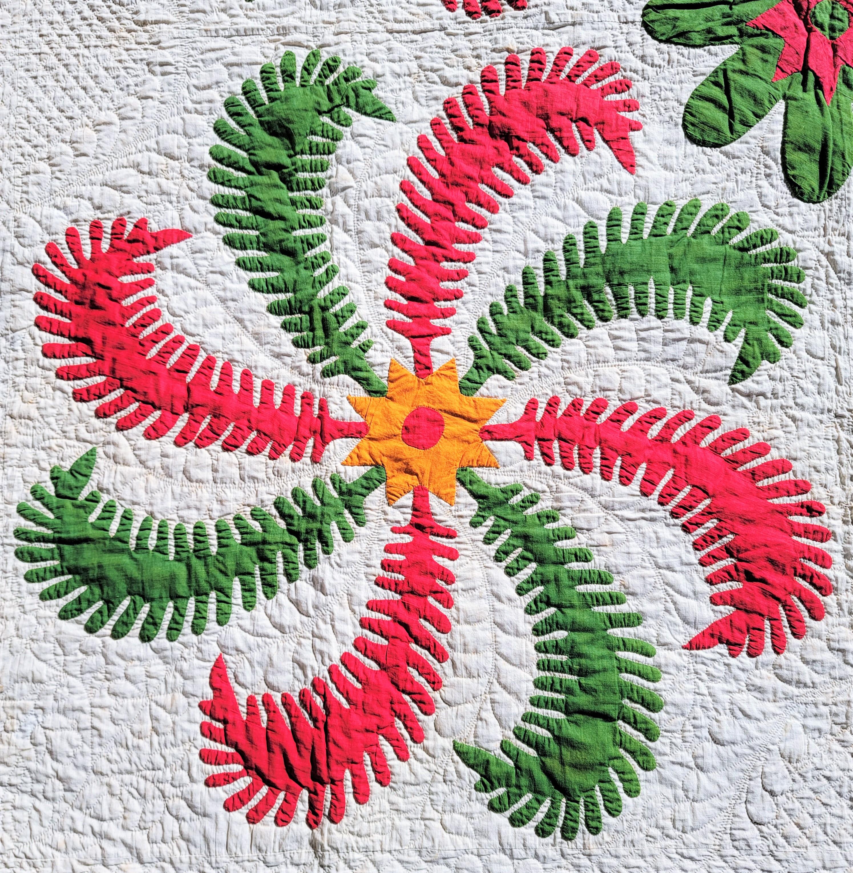 19th C Princess Feather Quilt from Pennsylvania at 1stDibs